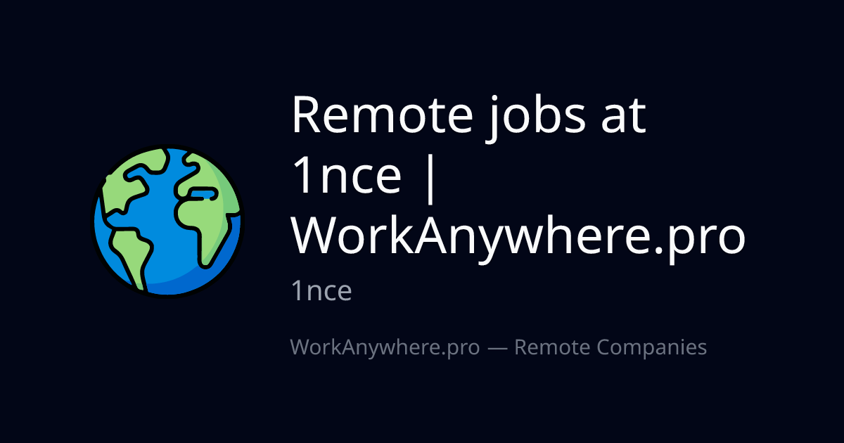 Remote jobs at 1nce | WorkAnywhere.pro