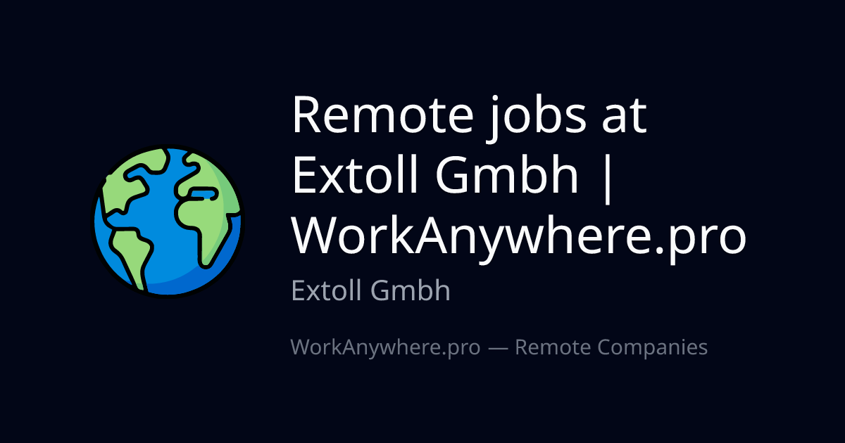 Remote jobs at Extoll Gmbh | WorkAnywhere.pro