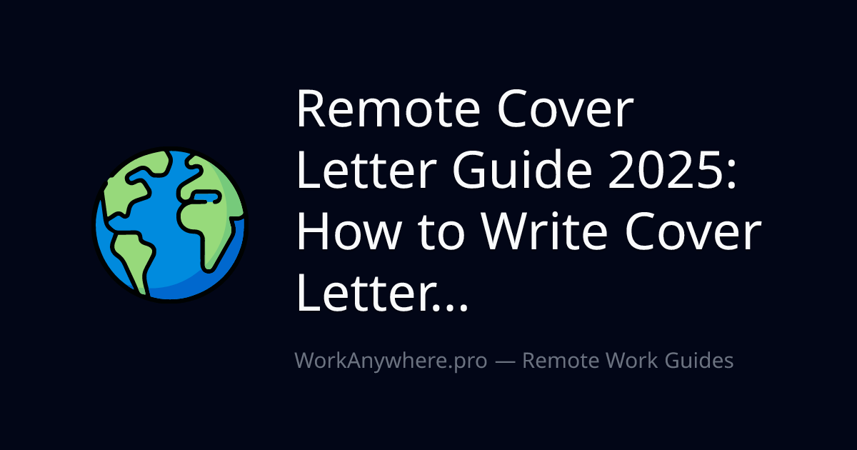 Remote Cover Letter Guide 2025: How to Write Cover Letter...