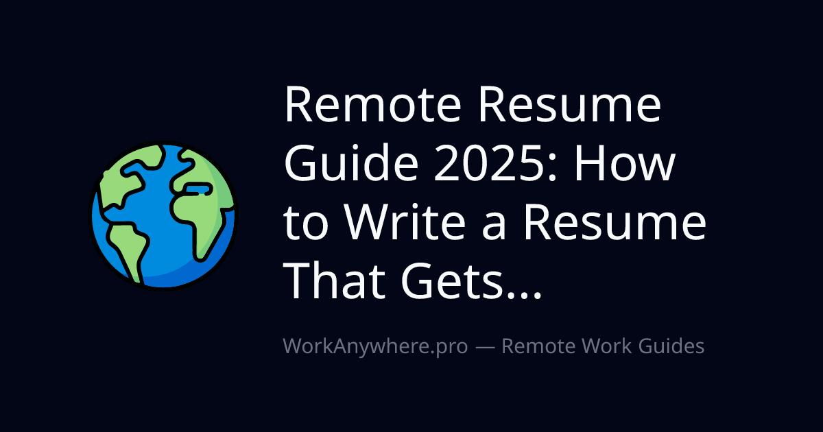 Remote Resume Guide 2025: How to Write a Resume That Gets...